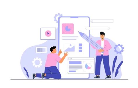 Flat Vector Illustration Of UI And UX Images