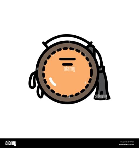 Round Bag Line Color Icon Isolated Vector Element Outline Pictogram For Web Page Mobile App