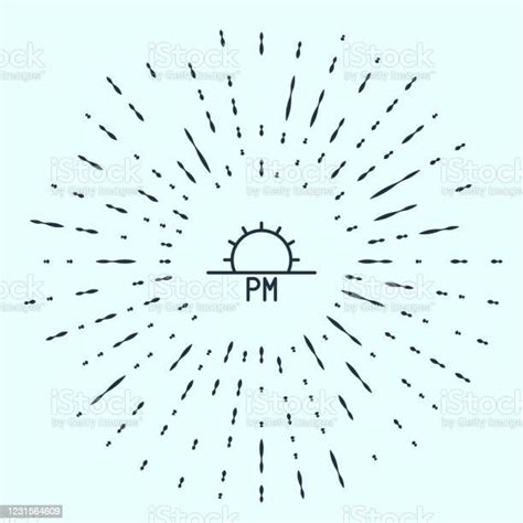 회색 배경에 격리 된 검은 선 일몰 아이콘입니다 추상 원 임의의 점 벡터 일러스트레이션 0명에 대한 스톡 벡터 아트 및 기타