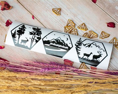 Hexagon Tiles Svg Woodland Deer Svg Geometric Nature Svg Cricut