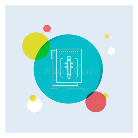 Code Edit Editor Language Program White Line Icon Colorful Circle