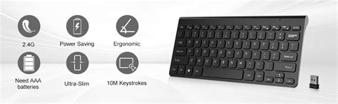 Cimetech G Wireless Keyboard Ultra Compact Portable Mini Computer Keyboard With Media Hotkeys