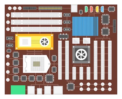Premium Vector Circuit Board Electronic Computer Hardware Processor Technology Motherboard
