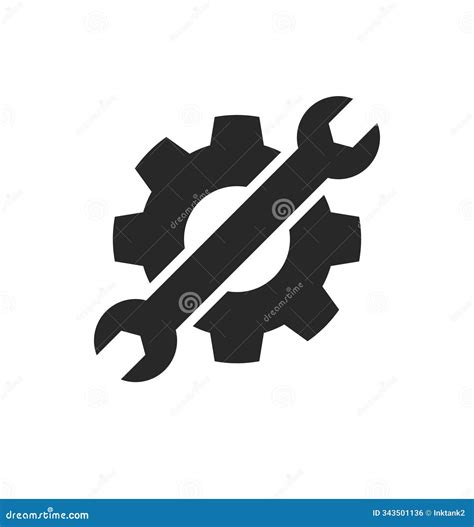 Spanner And Gear Settings Service Icon Logo Stock Vector Illustration Of Gear Technology