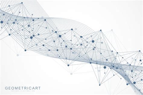 Geometric Abstract Background With Connected Line And Dots Structure