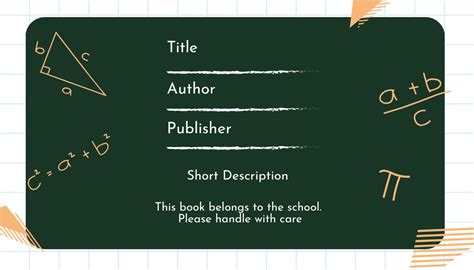 Free Maths Book Label Template To Edit Online