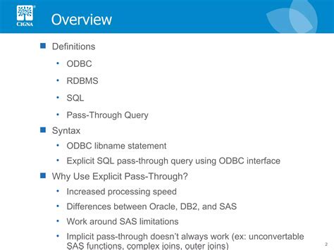 Sql Pass Through And The Odbc Interface Ppt