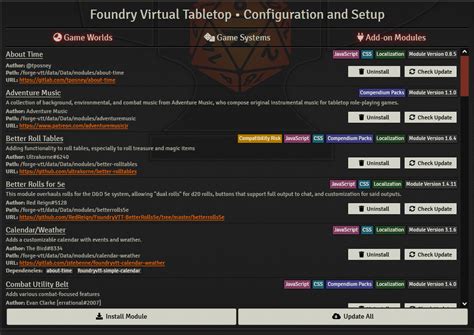 modules missing from in game module management help the forge