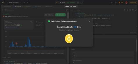 Palak Singh On Linkedin 100daysofcode Leetcodejourney Dsa Consistencyiskey Neverstoplearning