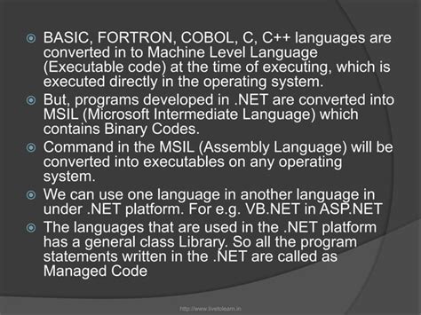 Introduction To Net Programming Pptx Web Development Internet