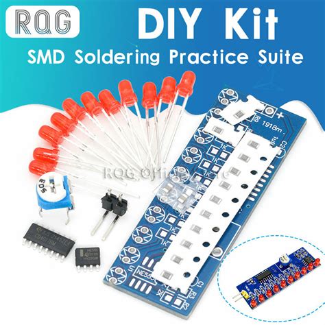 Ne555 Cd4017 Red Led Flashing Light Diy Kit Smd Soldering Practice Suite Led Water Flowing