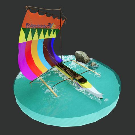 3d Model Zamboanga Vinta Boat Vr Ar Low Poly Cgtrader