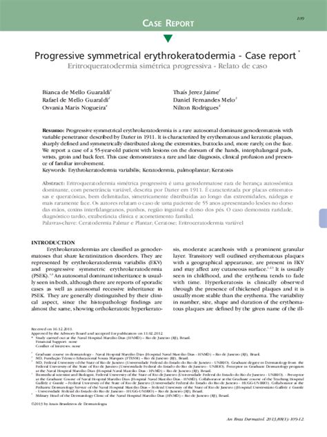 Pdf Progressive Symmetrical Erythrokeratodermia Case Report Daniel Melo