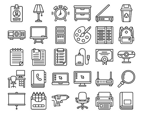 Premium Vector Stationery Outline Icon Vector