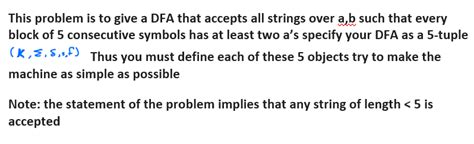 Solved This Problem Is To Give A DFA That Accepts All Chegg