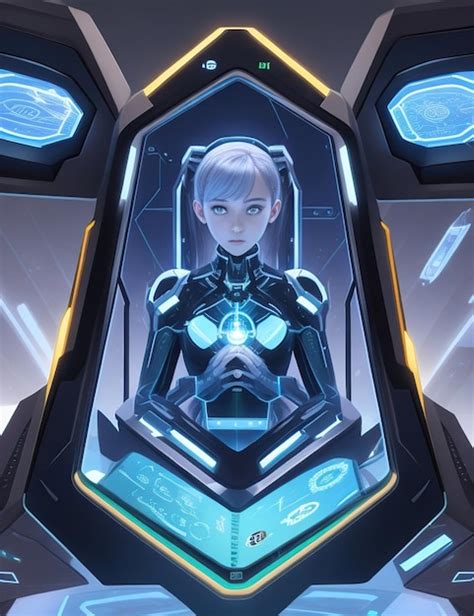 Premium Ai Image Girl In High Tech Drone Ship