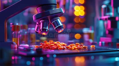 Quality Control Process In A Laboratory Featuring A Microscope And