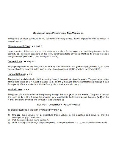 Linear Equations Examples Formula How To Solve Pdf
