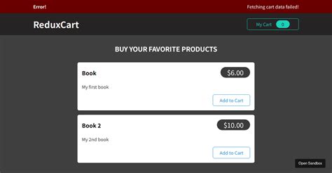 Redux Cart Tutorial Codesandbox