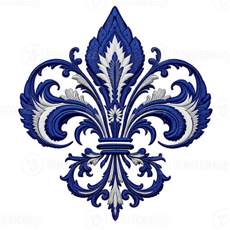 A Blue And White Fleur De Lis 67944025 Png