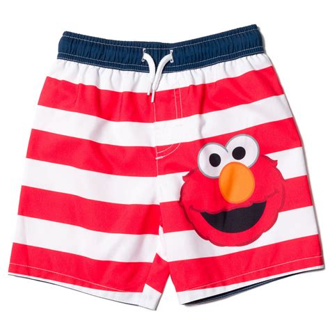 Sesame Street Elmo Upf 50 Rash Guard Swim Trunks Outfit Set