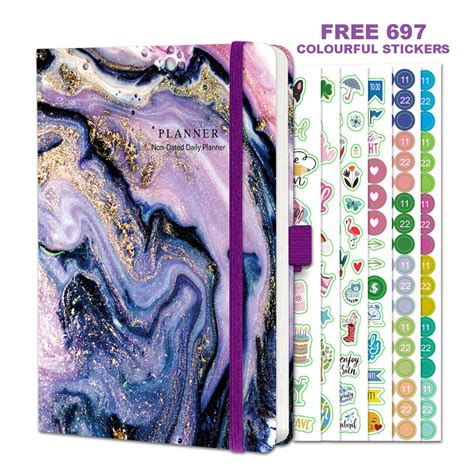 A5 Leather Hardcover Smart Planner Pro Undated 6month Daily Planner