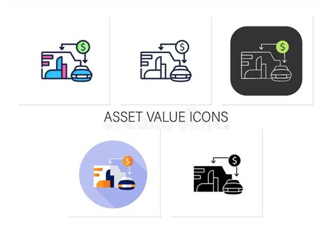 Asset Value Icons Set Stock Vector Illustration Of Economic 238694755