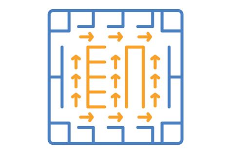 Evacuation Plan Blue And Orange Line Icon Graphic By Maan Icons