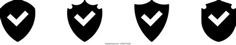 Shield Check Mark Icon Protection Verify Stock Vector Royalty Free