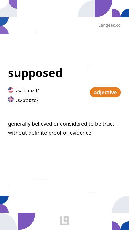 Definition And Meaning Of Supposed Picture Dictionary