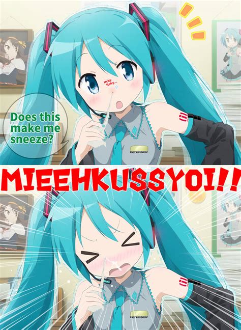 Hatsune Miku Sneezing With Paper Twine By Fts Sneeze On Deviantart