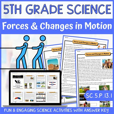 Force And Motion Activity And Answer Key 5th Grade Physical Science