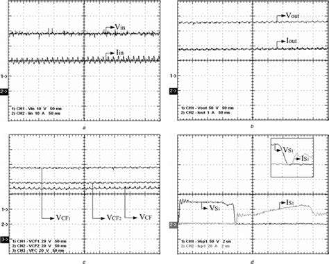 Experímental Results A Input Current And Input Voltage B Output Current