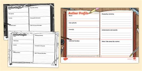 Author Profile Writing Template Teacher Made Twinkl