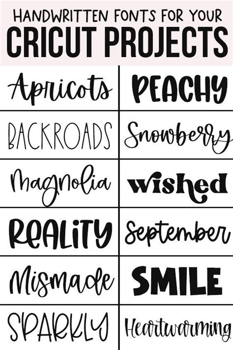 Handwritten Font For Cricut Projects In Black And White Cricut Fonts