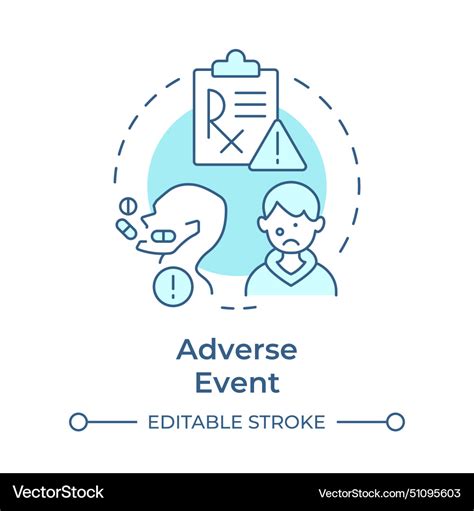 Adverse Event Soft Blue Concept Icon Royalty Free Vector
