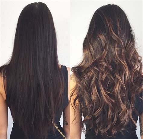 Balayage Sur Cheveux Brun Foncé Hair Color Balayage Brunette Hair With Highlights Black Hair