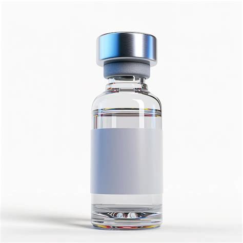 Premium Photo Medical Vial For Injection With Blank Label Isolated On
