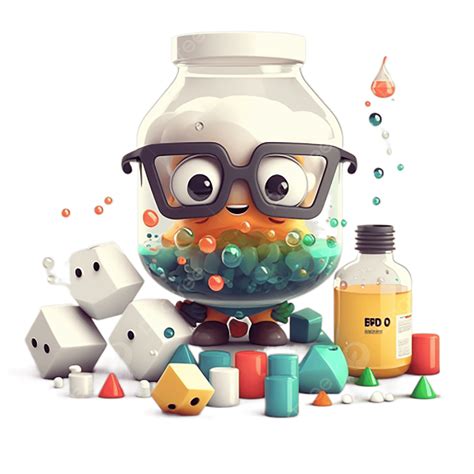 Colorful And Lively 3d Physical Map Of Cute Experimental Equipment Chemical Instrument Model