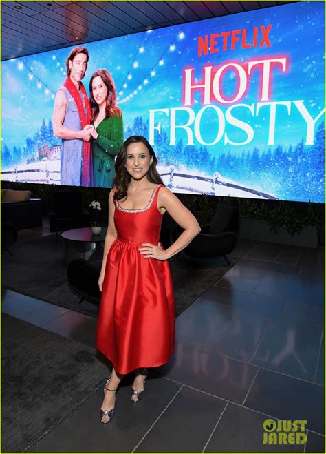 Lacey Chabert Gets Festive In Red Dress At Hot Frosty Premiere With Dustin Milligan And More