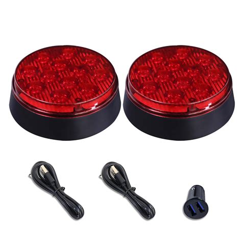 Adauris 2pcs Caution Lights Iff17 Rechargeable Strobe Lightswireless