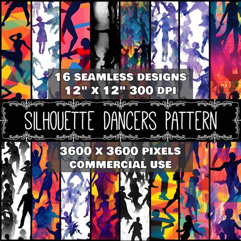 Digital Paper Dancer Pattern Instant Download Seamless Digital
