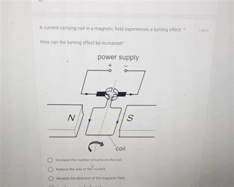 Solved A Current Carrying Coil In A Magnetic Field Experiences A