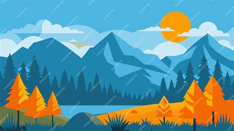 Flat Minimalistic Sunrise City Vector Art Perfect For Contemporary Projects Premium Ai