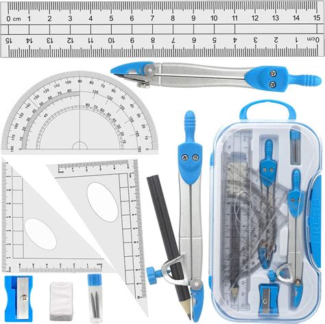 Maths Set Geometry Set Muscccm Compass Set 8 Pieces School Supplies