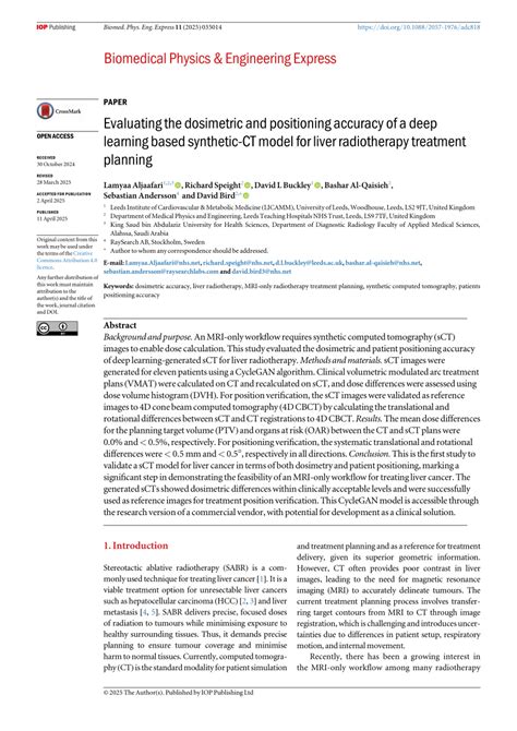 Pdf Evaluating The Dosimetric And Positioning Accuracy Of A Deep Learning Based Synthetic Ct