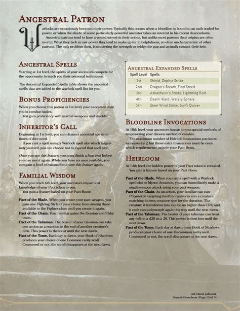 Warlock Subclass Ancestral Patron Unearthedarcana