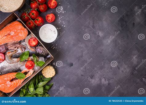 Assorted Fish And Seafood Stock Image Image Of Cooking 78522535