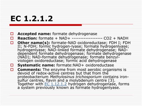 Enzyme Classification Ecppt Chemistry Science
