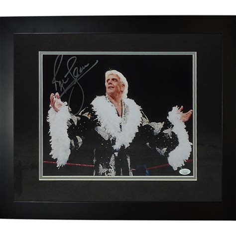 Ric Flair Autographed Wrestling Black Robe Horizontal Deluxe Framed